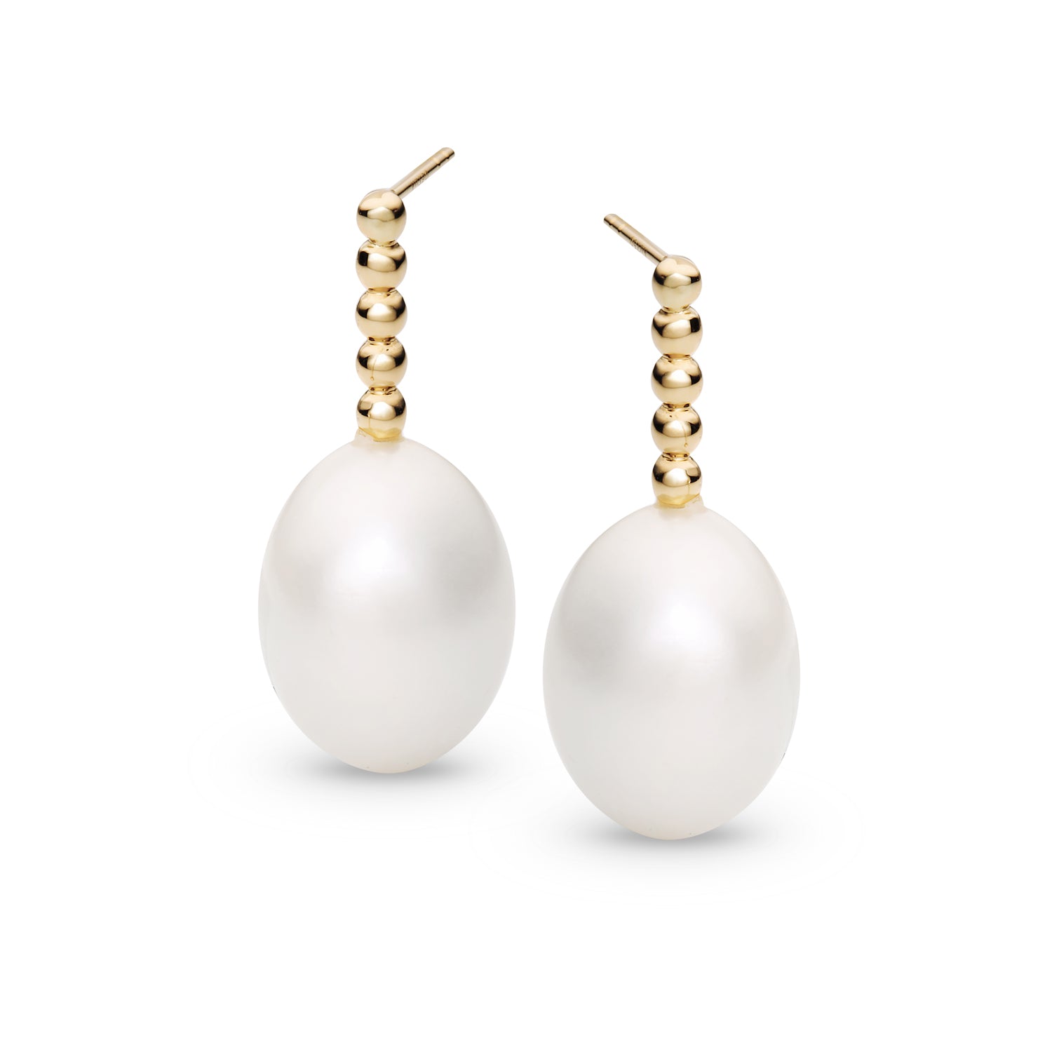 Oval Shape Pearl Earrings – PERLORE